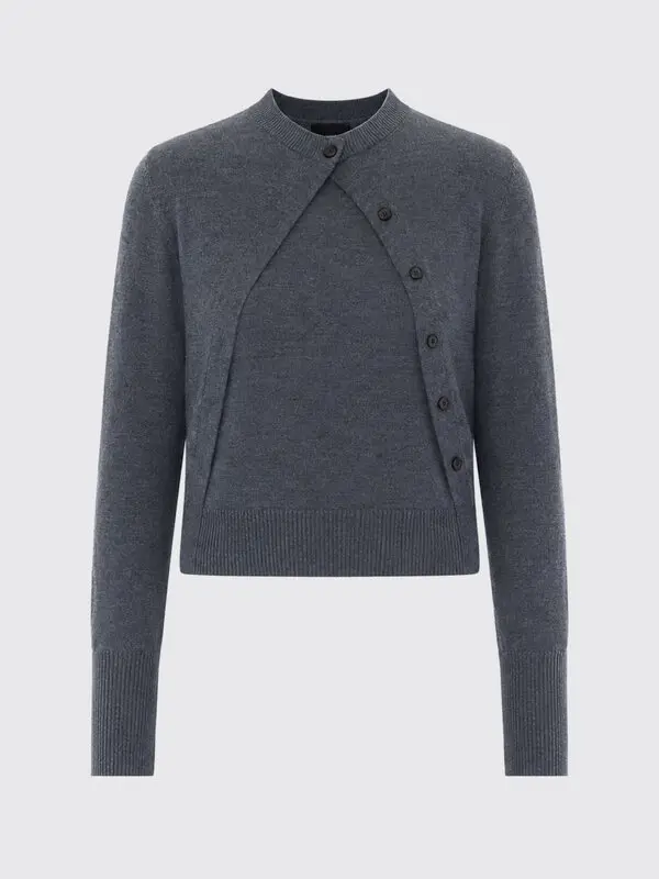 Pinko Pure Wool Crewneck Sweater With Long Sleeves And Ribbed Trim - Grey
