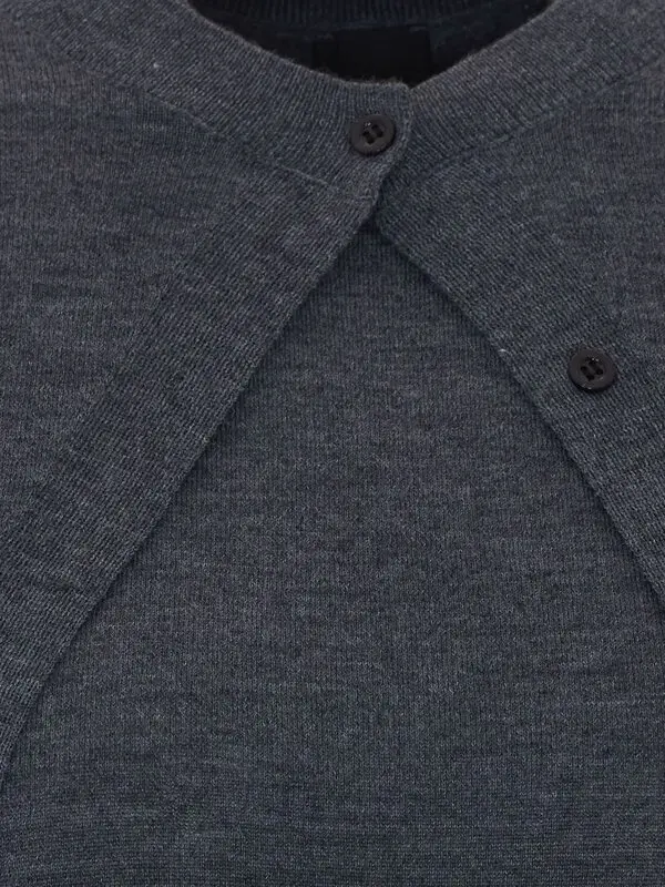 Pinko Pure Wool Crewneck Sweater With Long Sleeves And Ribbed Trim - Grey