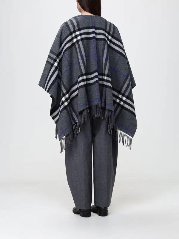 Burberry Asymmetric Vintage Check Cashmere And Wool Cape