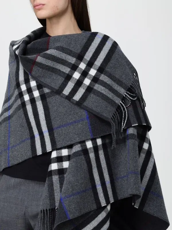 Burberry Asymmetric Vintage Check Cashmere And Wool Cape