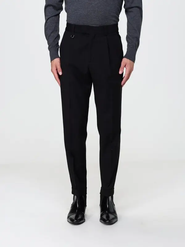 PAOLO PECORA Slim Fit Pleated Gabardine Tailored Pants