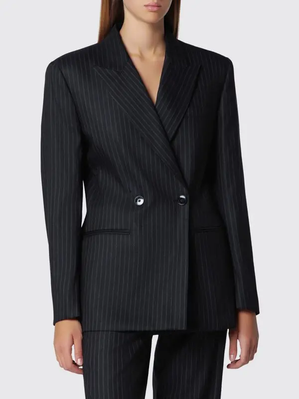 Isabel Marant Étoile Pinstriped Cropped Double-breasted Blazer With Padded Shoulders