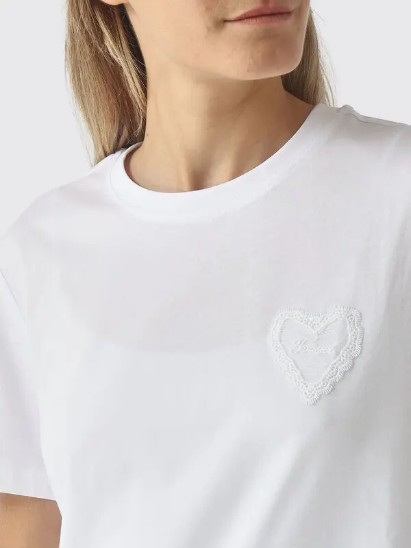 TWINSET Cotton Crewneck T-shirt With Short Sleeves And Tone-on-tone Logo - White