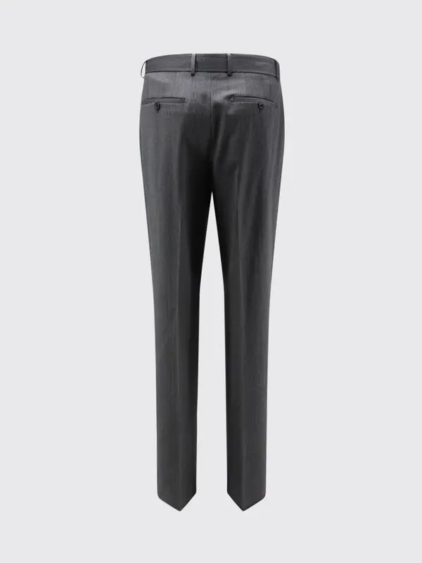 Tagliatore Pleated Virgin Wool Tailored Pants With Mid-rise Waist - Black
