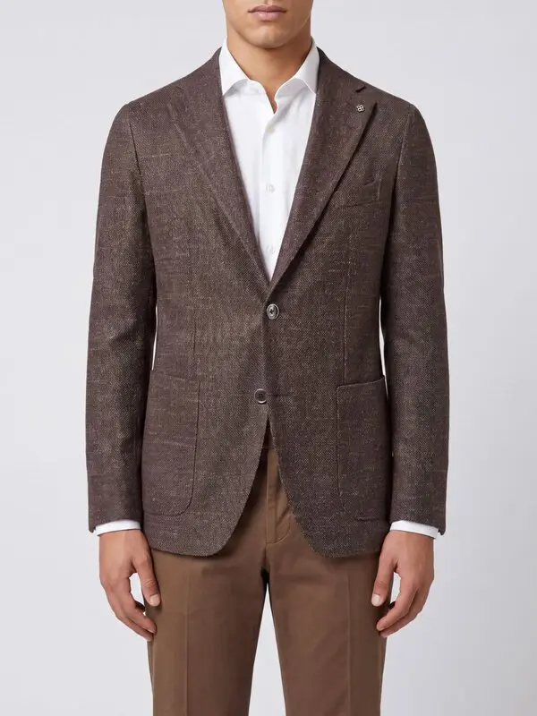 Tagliatore Double-breasted Virgin Wool And Silk Blazer With Peak Lapels