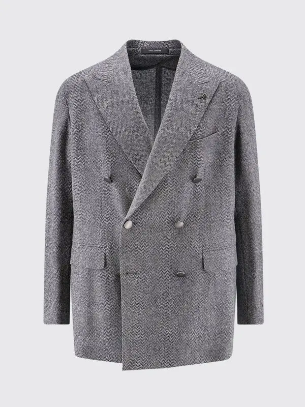 Tagliatore Double-breasted Virgin Wool And Cashmere Blazer With Peak Lapels