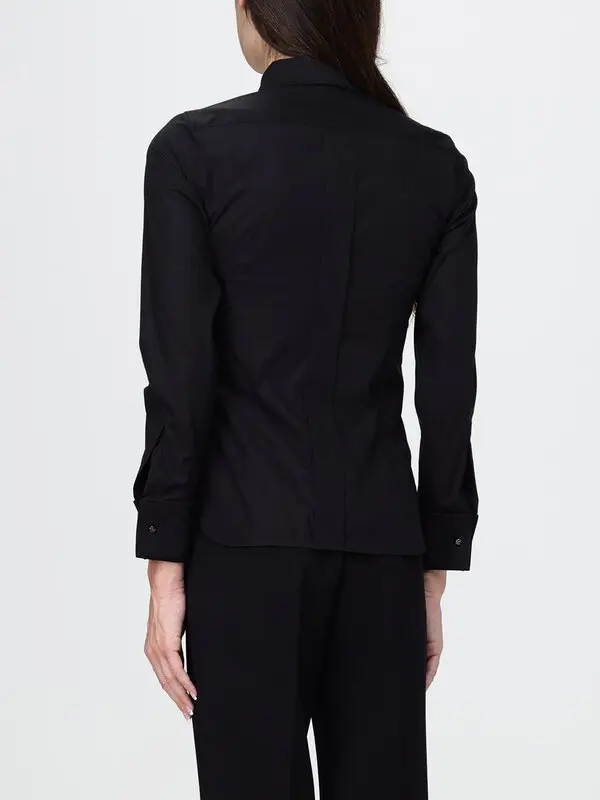 Max Mara Slim Fit Stretch Cotton Shirt With Concealed Placket - Black