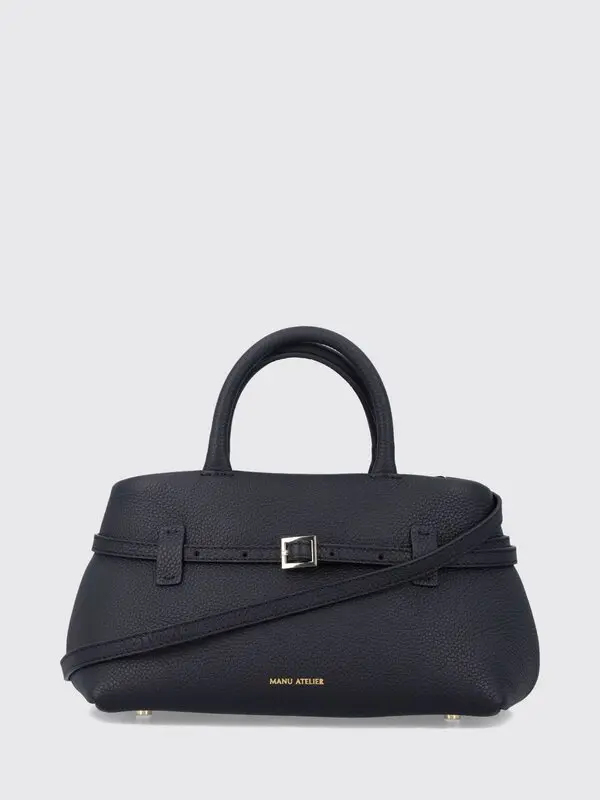 Manu Atelier Le Cambon 25 Handbag In Grained Calf Leather With Double Handle