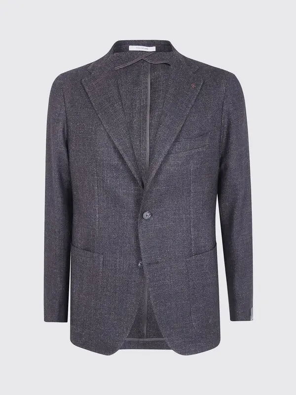 Tagliatore Single-breasted Blazer In Virgin Wool And Silk With Peak Lapels