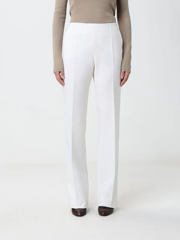 Max Mara High-waisted Skinny Trousers In Pure Virgin Wool - White