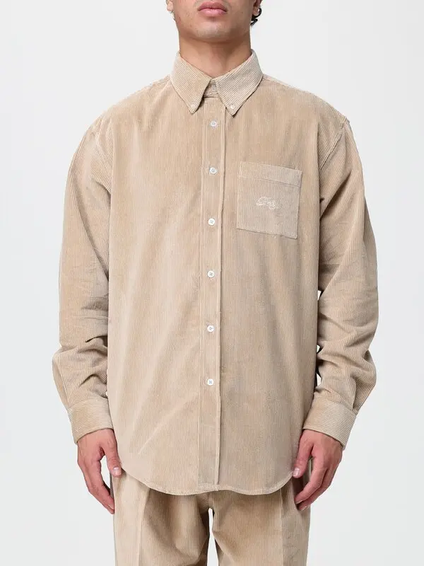 Drole De Monsieur Graphic Print Corduroy Shirt