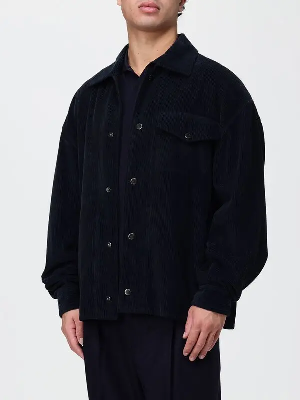 PAOLO PECORA Regular Fit Shirt Jacket In Corduroy With Flap Pockets