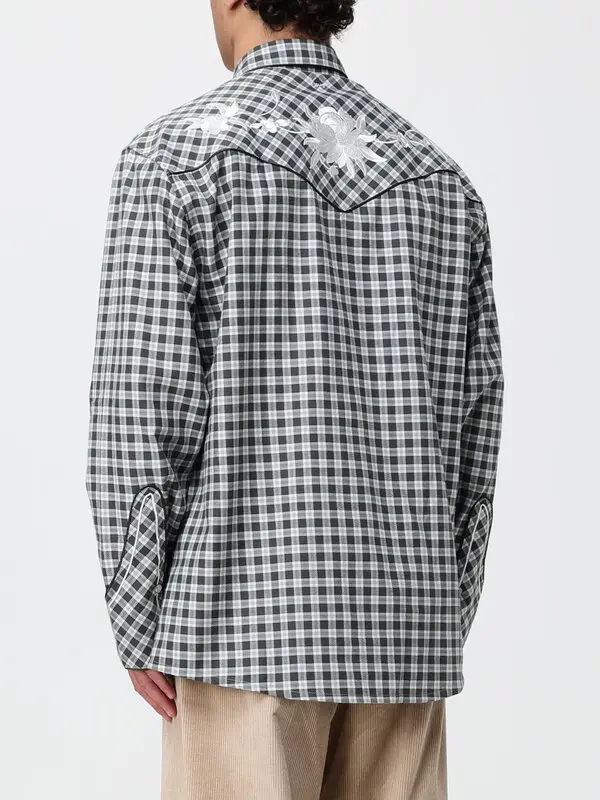 Kenzo Western-style Gingham Check Shirt In Cotton With Embroidery