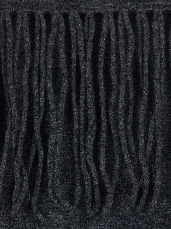 PAROSH P.a.r.o.s.h. Cashmere Crewneck Sweater With Embroidery, Fringes And Dropped Shoulders - Grey