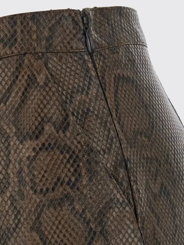 TWINSET Slim Fit Python Print Faux Leather Midi Pencil Skirt