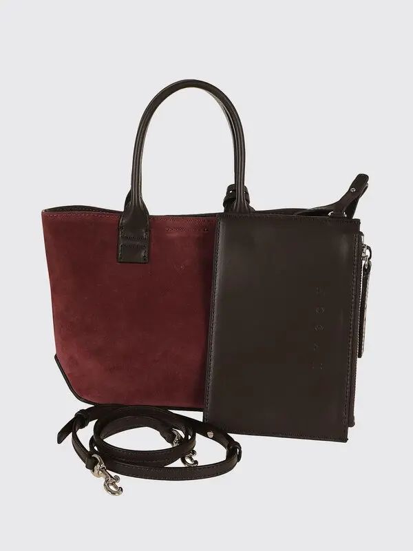 Hogan Address Mini Leather Handbag With Double Handle And Charm
