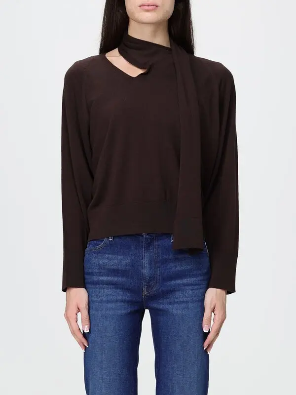 Incotex Relaxed Fit Jersey Top With Scarf Collar And V-neck