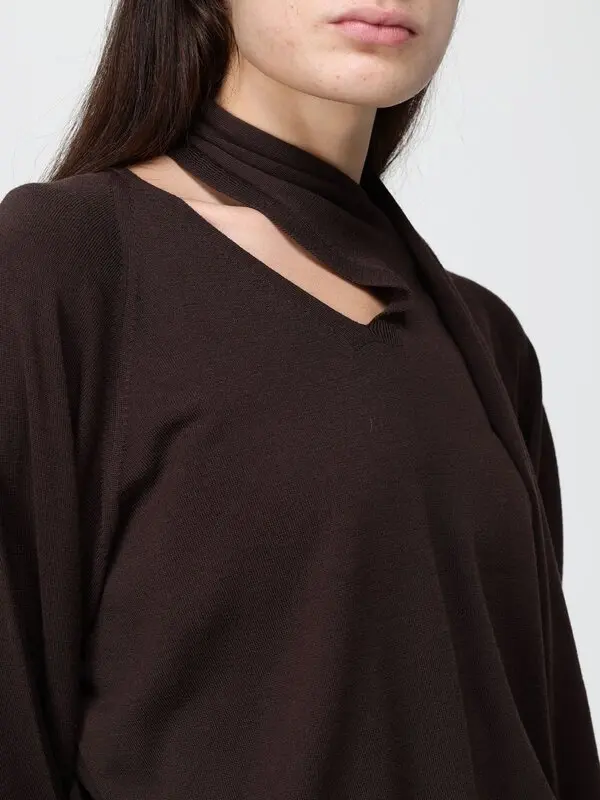 Incotex Relaxed Fit Jersey Top With Scarf Collar And V-neck
