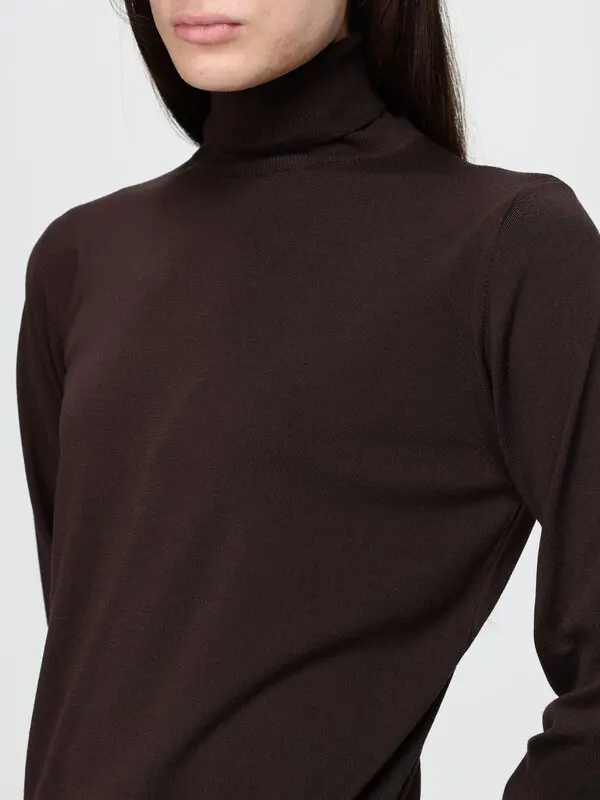 Incotex Wool Blend Turtleneck Sweater With Ribbed Trims