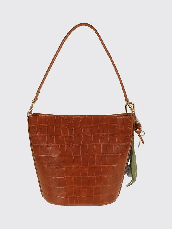 SELF-PORTRAIT Croc-effect Leather Mini Bucket Bag With Top Handle