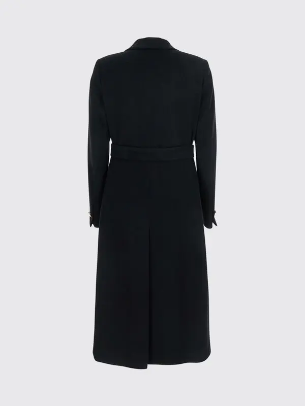 Tagliatore Long Double-breasted Belted Coat In Virgin Wool And Cashmere
