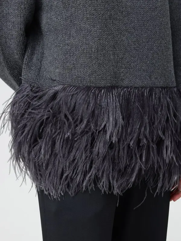 Fabiana Filippi Feather-embellished Alpaca Wool Turtleneck
