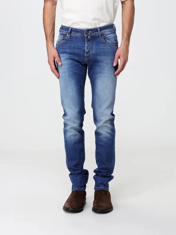 Jacob Cohen Slim Fit Jeans In Cotton Denim With Mid-rise Waist And Five Pockets