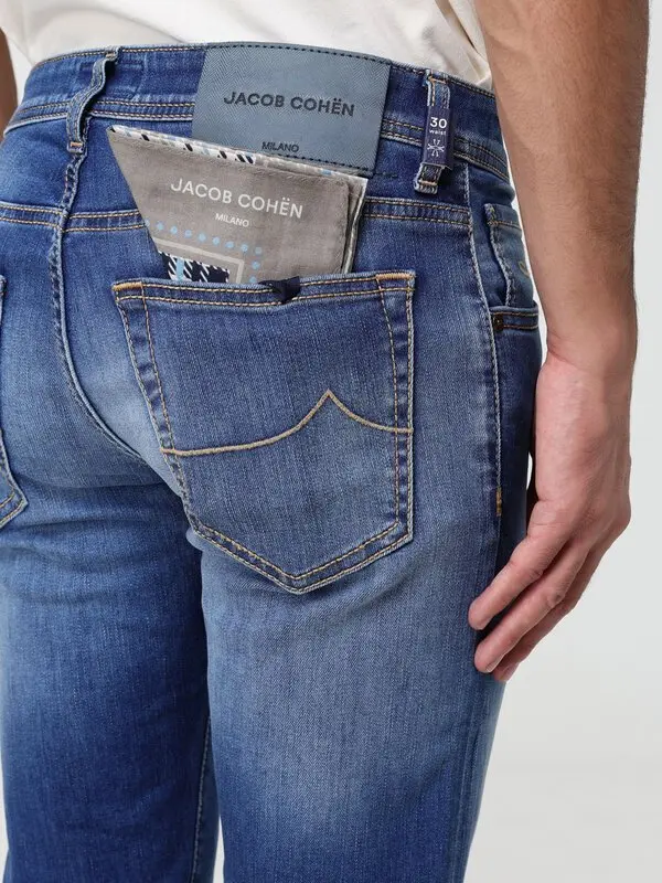Jacob Cohen Slim Fit Jeans In Cotton Denim With Mid-rise Waist And Five Pockets