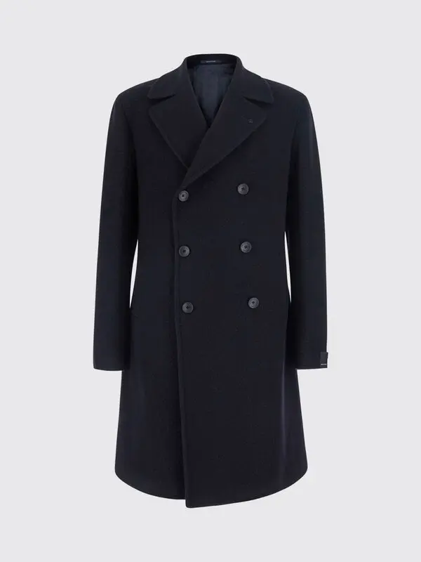 Tagliatore Double-breasted Knee-length Leather And Suede Coat