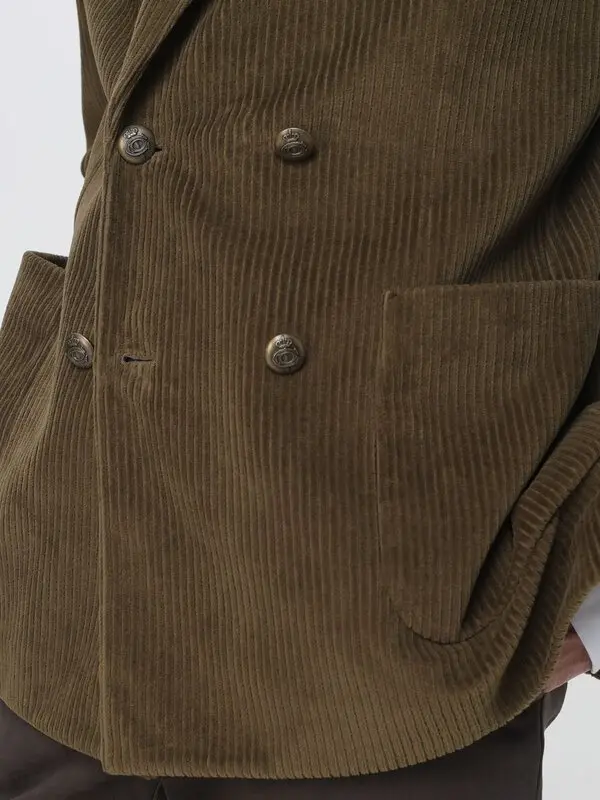 CIRCOLO 1901 Double-breasted Cotton Velvet Blazer With Patch Pockets - Green