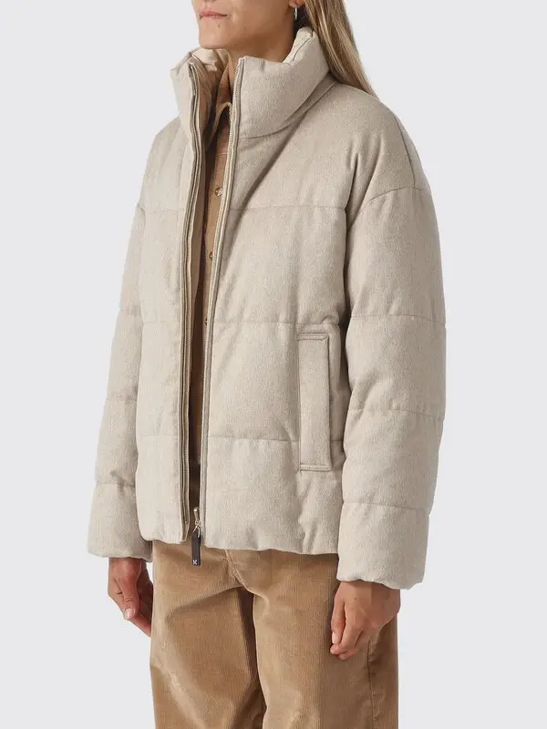 Max Mara Divina Reversible Cashmere Puffer Jacket With High Neck - Mastic