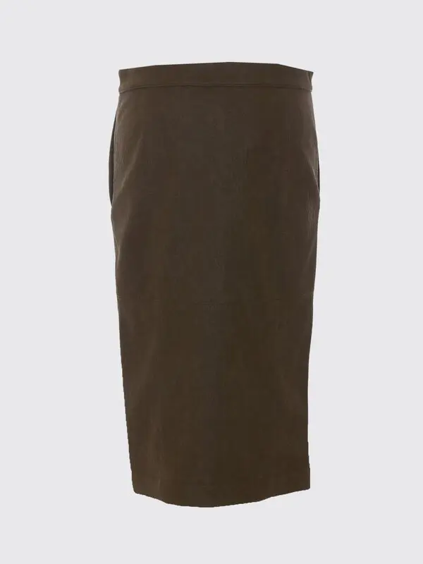 Pinko High-waisted Midi Pencil Skirt In Viscose Blend With Off-center Zip - Dark