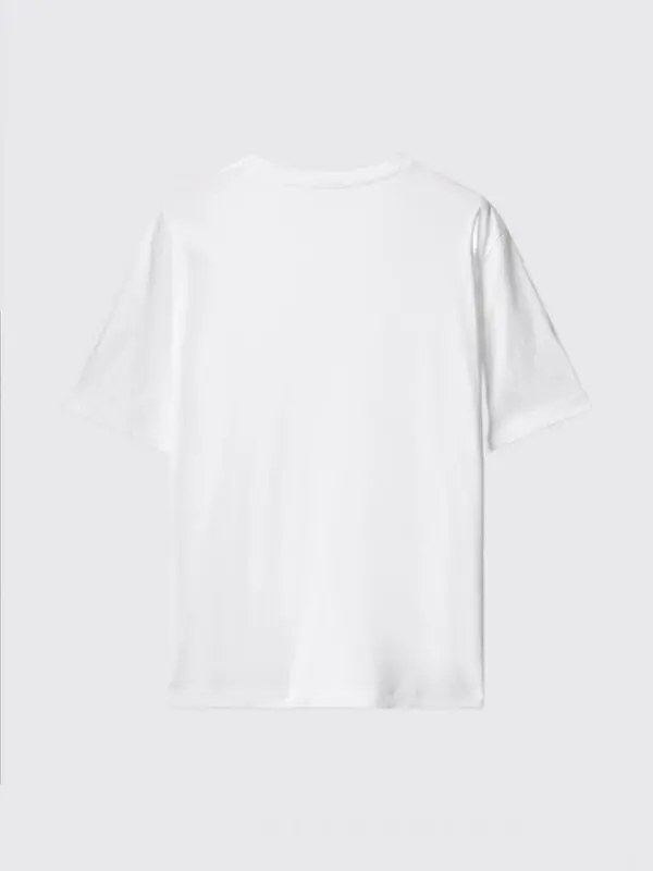 Maison Kitsuné Crewneck Cotton T-shirt With Contrast Logo Patch