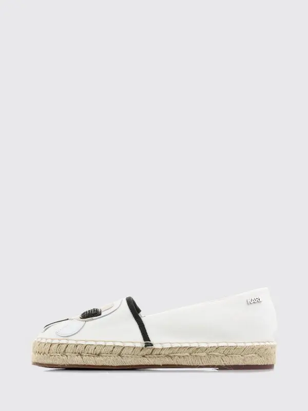 Karl Lagerfeld Graphic Print Canvas Espadrilles With Round Toe