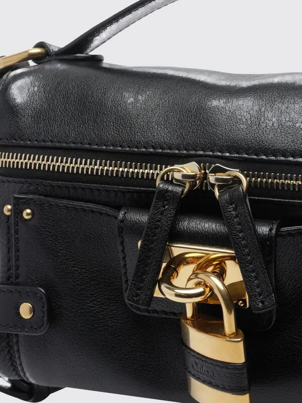 Chloé Paddington Mini Smooth Leather Handbag With Padlock And Strap