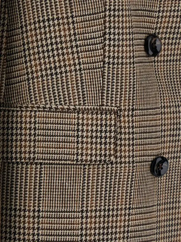 Tagliatore Houndstooth Wool And Cashmere Double-breasted Blazer