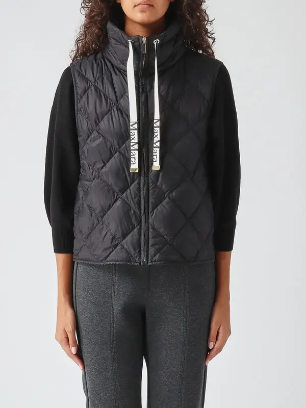 Max Mara Tregic High-neck Quilted Nylon Padded Gilet - Black 1