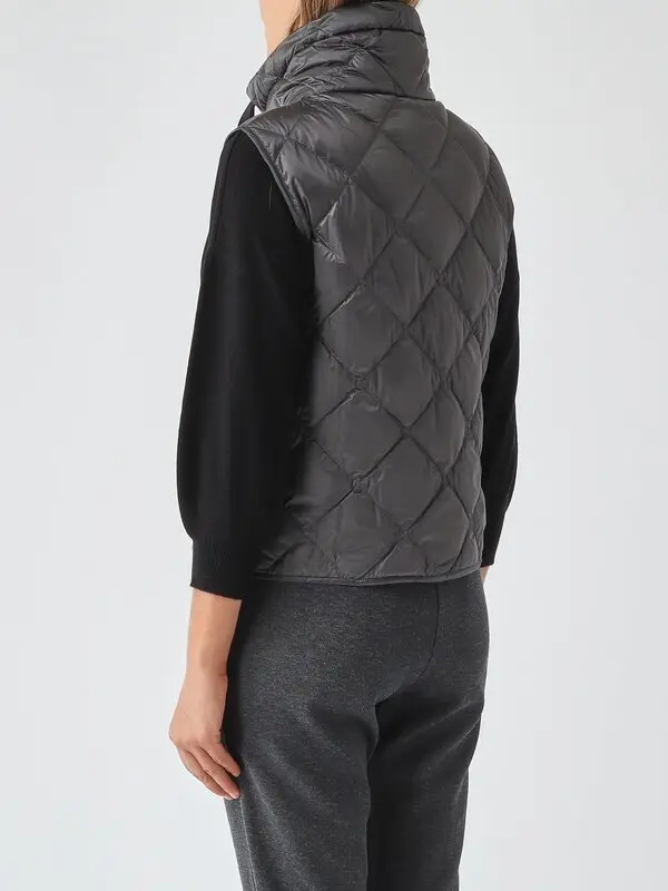 Max Mara Tregic High-neck Quilted Nylon Padded Gilet - Charcoal