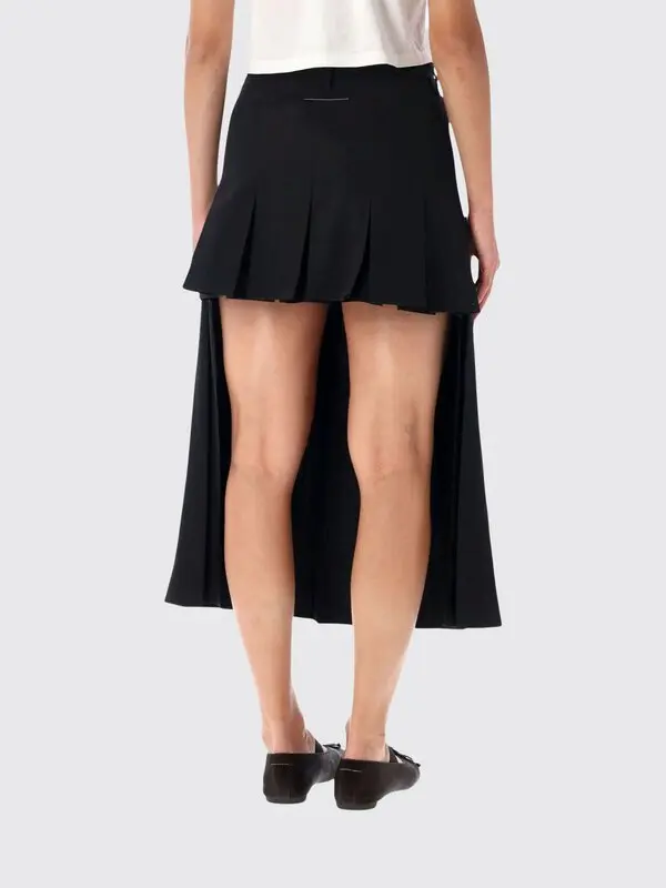 MAISON MARGIELA High-waisted Pleated Midi Skirt In Virgin Wool Blend