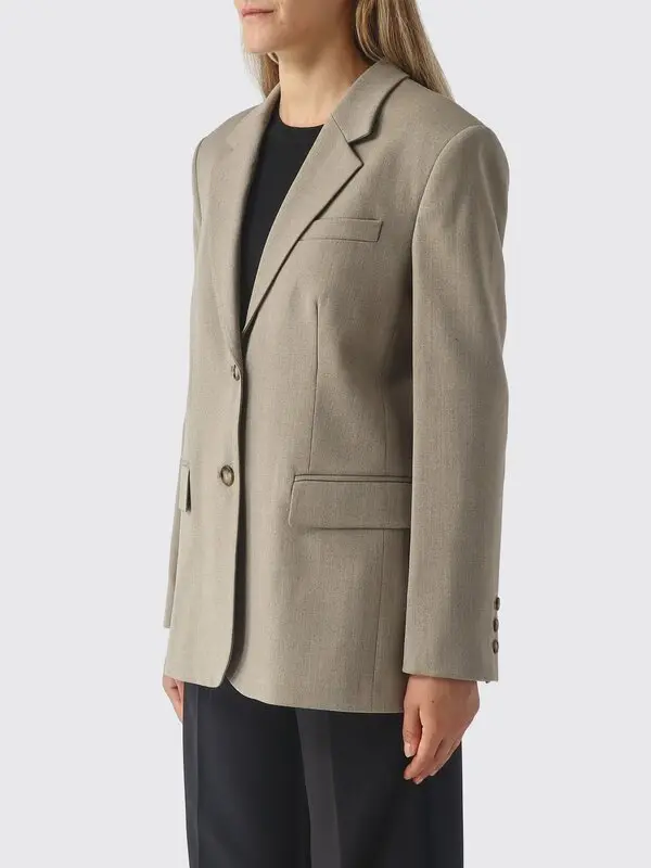 TWINSET Single-breasted Cropped Satin Blazer With Lapel Collar And Flap Pockets