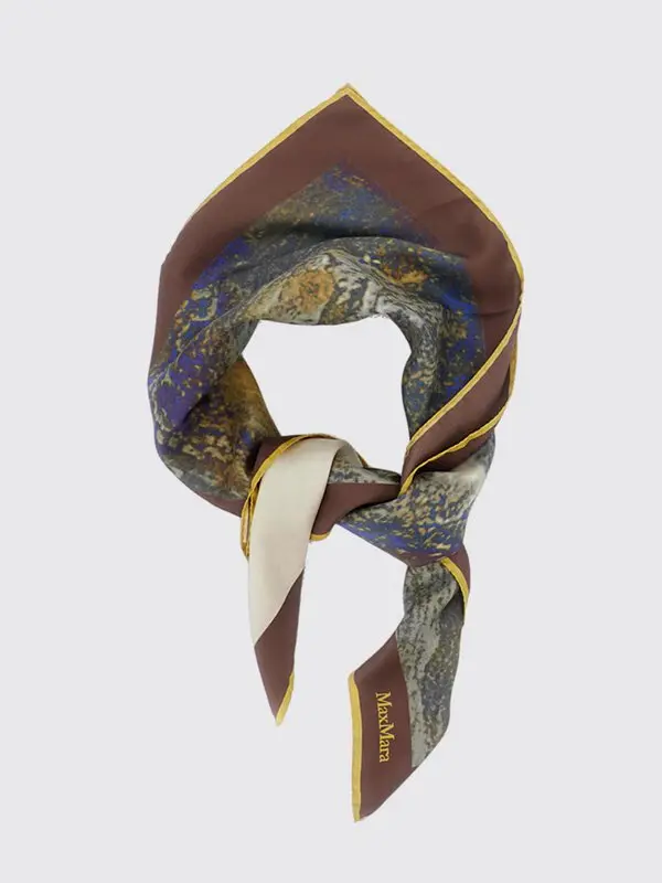 Max Mara Square Pure Silk Scarf With Graphic Print - Multicolor