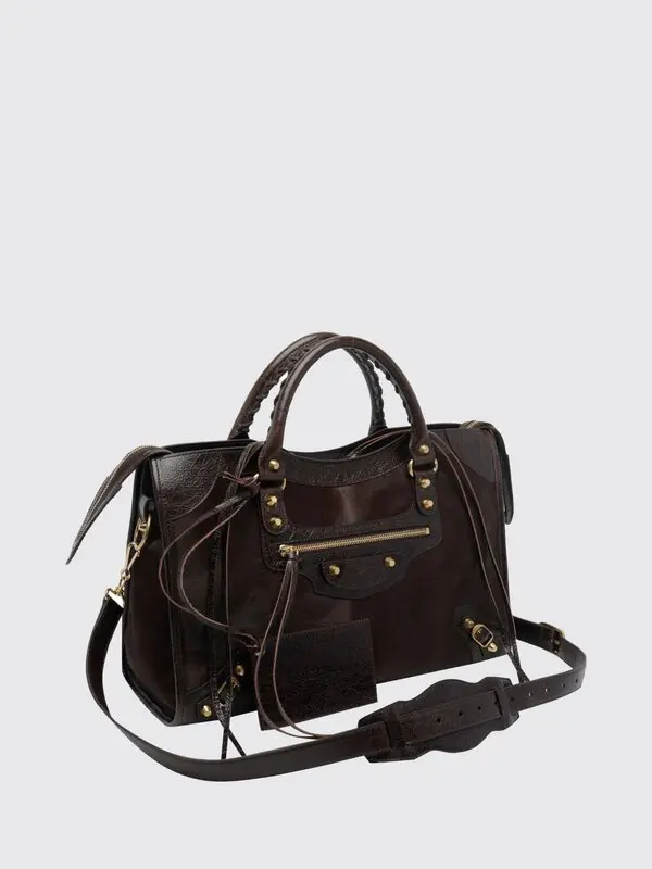 Balenciaga Le City Medium Handbag In Lambskin Leather With Studs