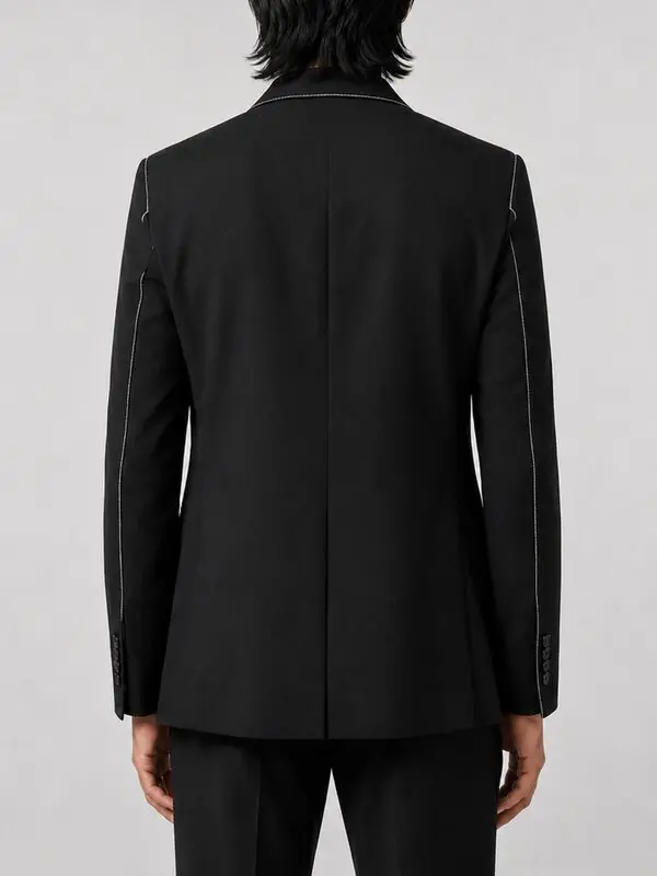 Philipp Plein Single-breasted Virgin Wool Blazer With Contrast Piping