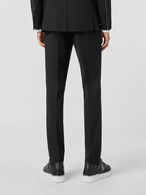 Philipp Plein Pleated Wool Blend Tailored Chino Pants