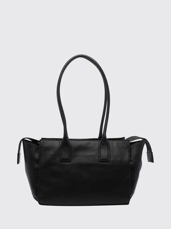 Kurt Geiger Sloane Flared Leather Double Handle Shoulder Bag - Black