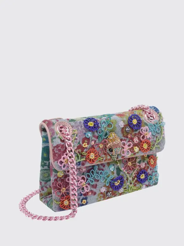 Kurt Geiger Kensington Mini Denim Bag With Floral Embroidery