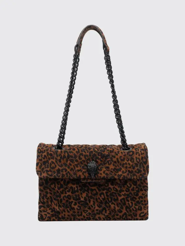 Kurt Geiger Kensington Animalier Quilted Suede Shoulder Bag