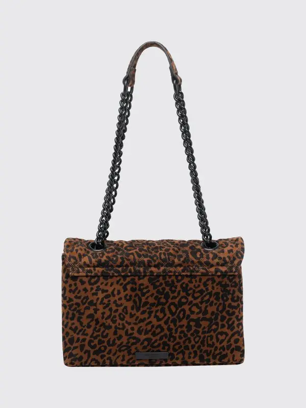 Kurt Geiger Kensington Animalier Quilted Suede Shoulder Bag