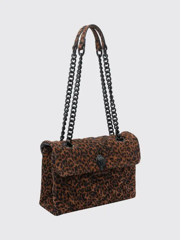 Kurt Geiger Kensington Animalier Quilted Suede Shoulder Bag