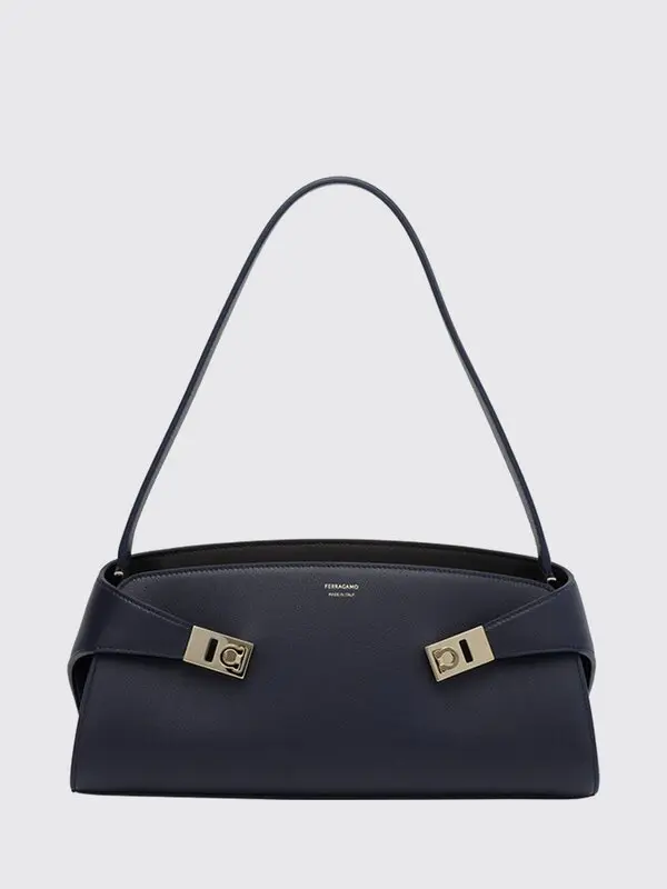 FERRAGAMO Hug East-west Shoulder Bag In Smooth Calfskin With Zip Closure